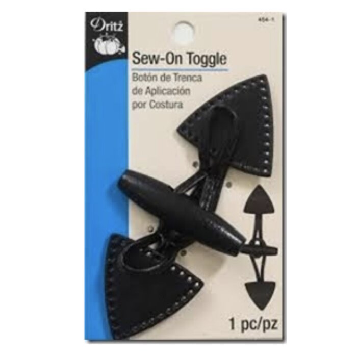 Sew on Toggle | Black Faux Leather — STATEMENT JUNKIE YARN CO.